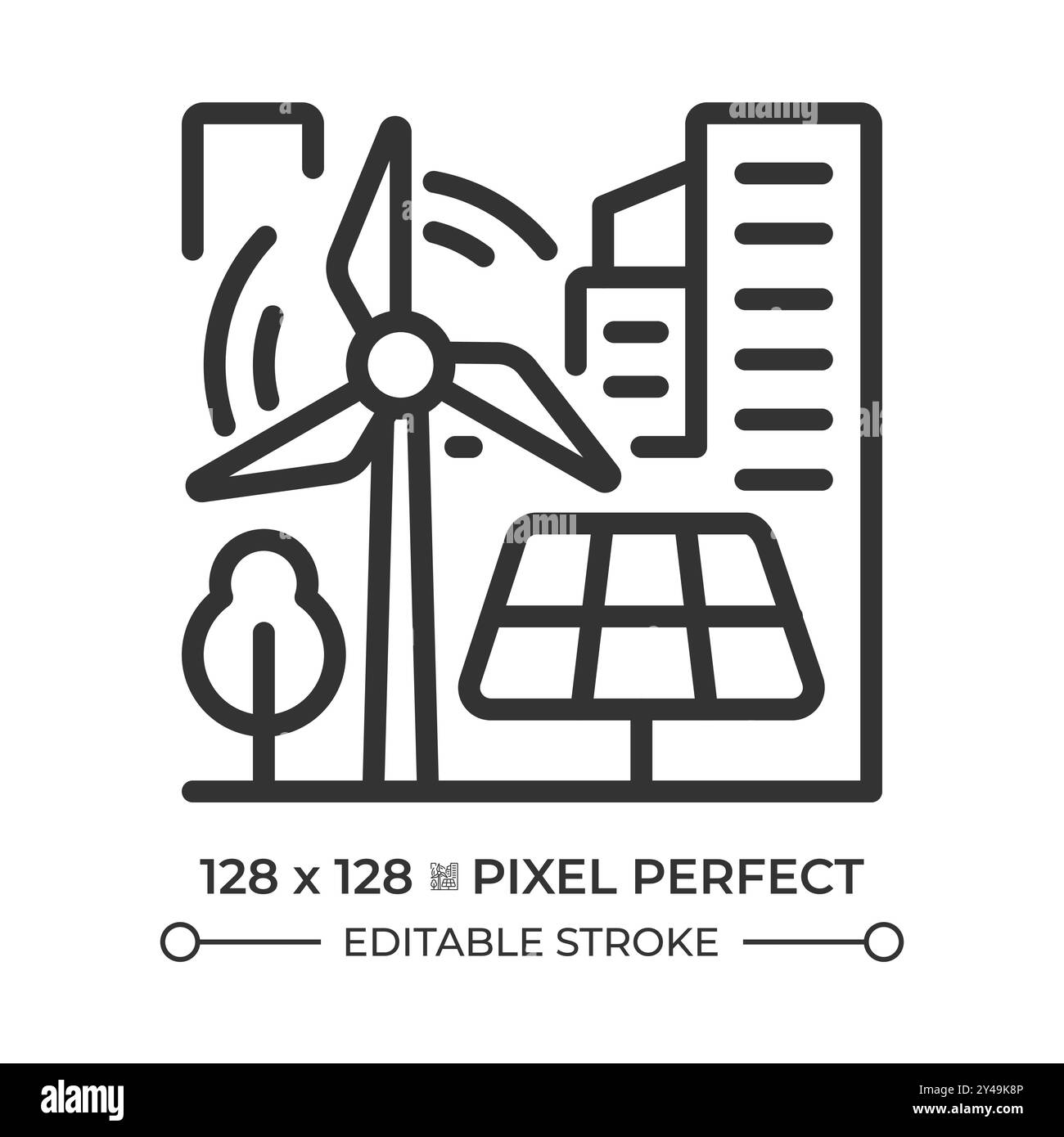 Renewable energy sources pixel perfect linear icon Stock Vector Image ... Renewable energy sources pixel perfect linear icon Stock Vector Image ...
