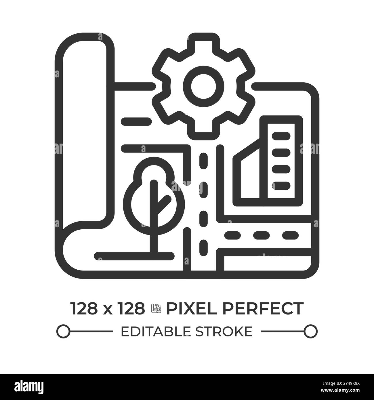 City planning pixel perfect linear icon Stock Vector Image & Art - Alamy