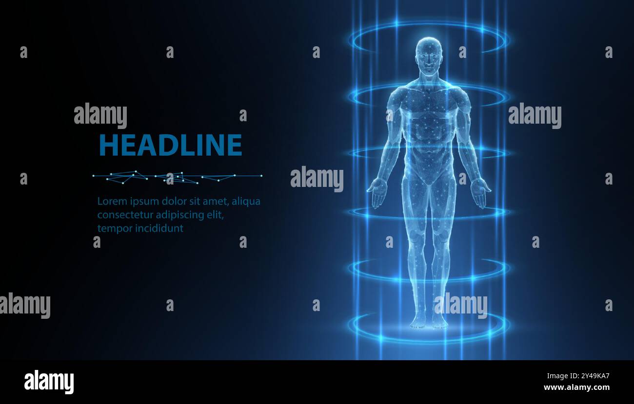 Human body. Abstract vector. Digital anatomy, Medical technology ...