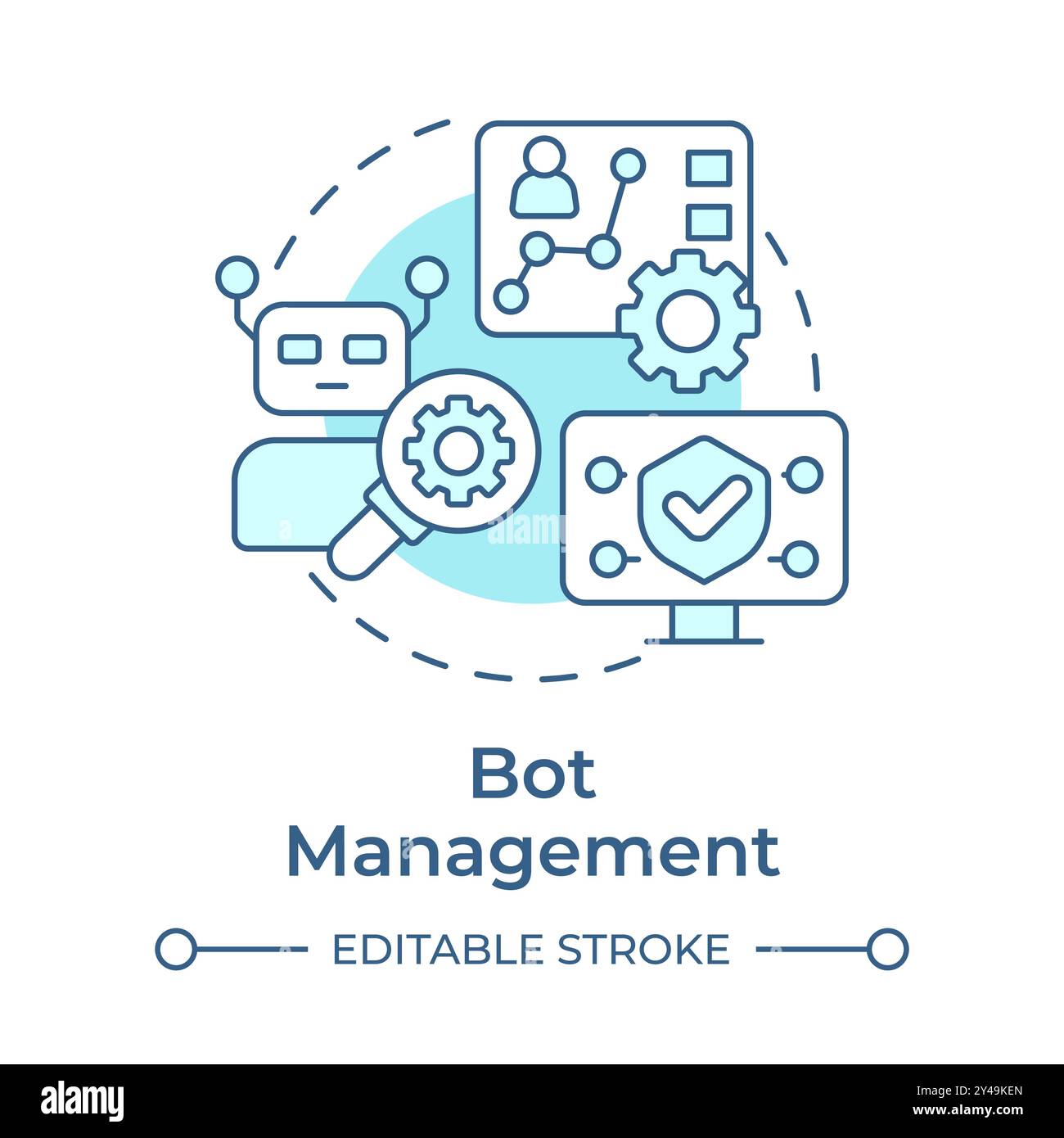 Bot management soft blue concept icon Stock Vector Image & Art - Alamy
