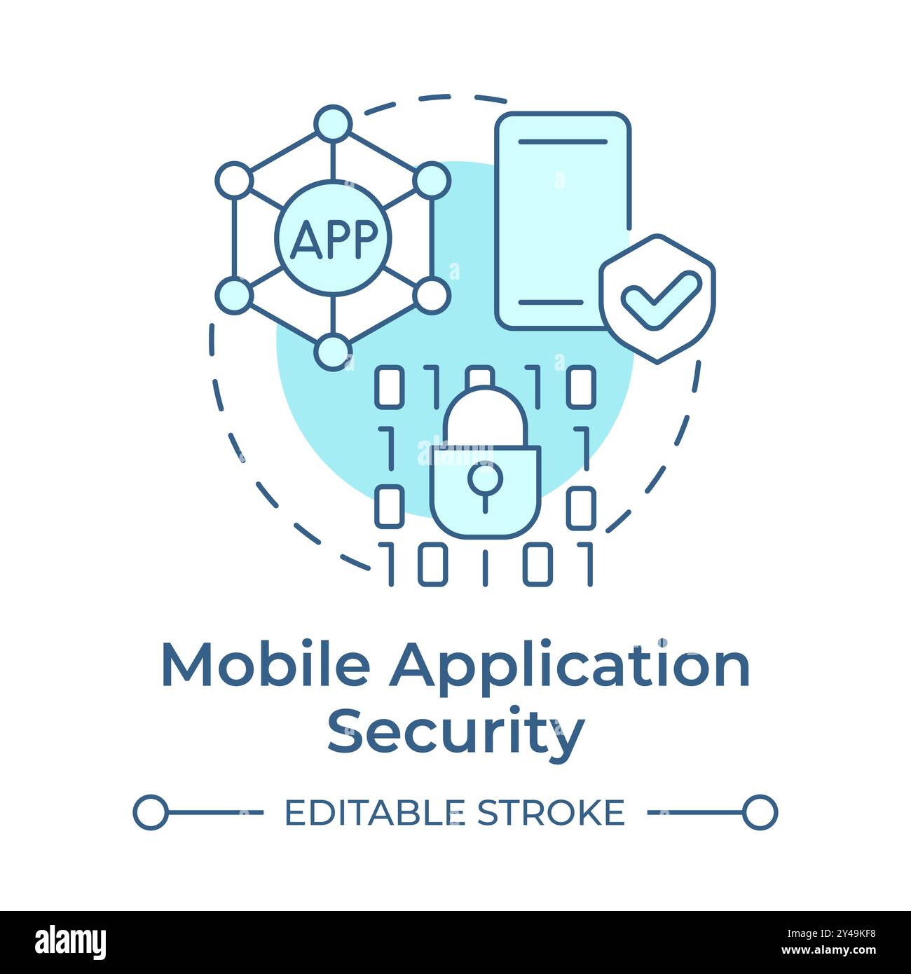 Mobile Application Security Soft Blue Concept Icon Stock Vector Image And Art Alamy