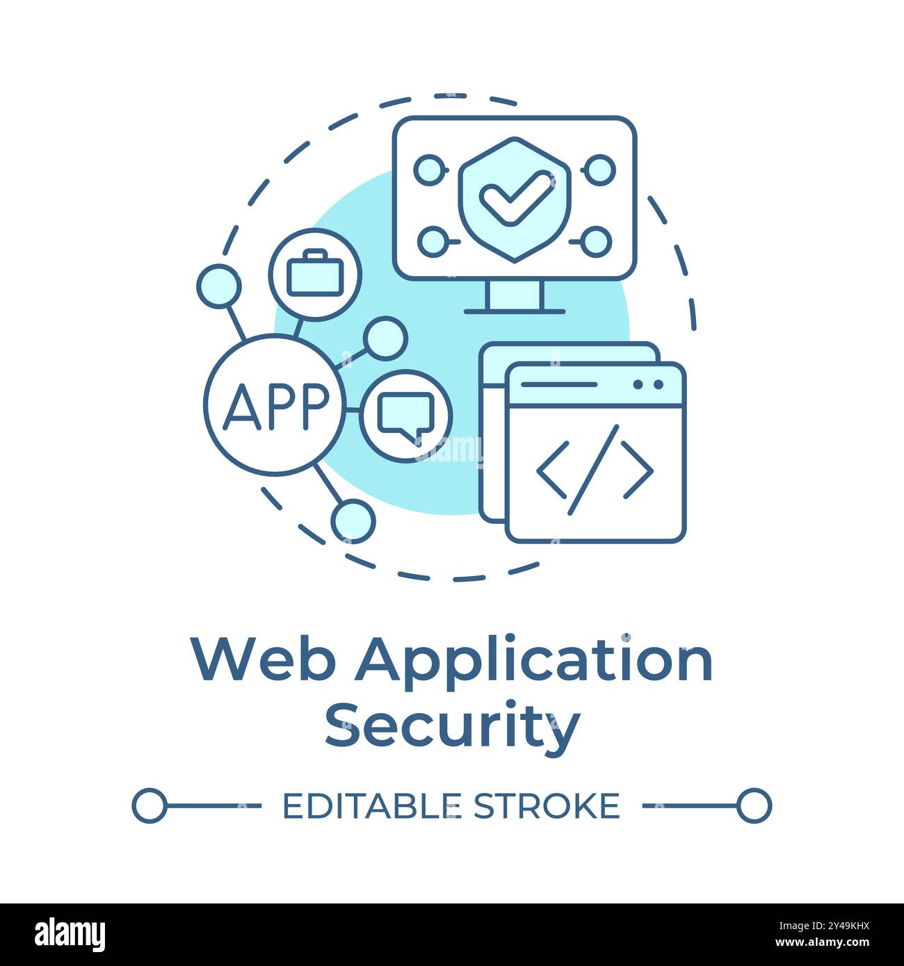 Web Application Security Soft Blue Concept Icon Stock Vector Image
