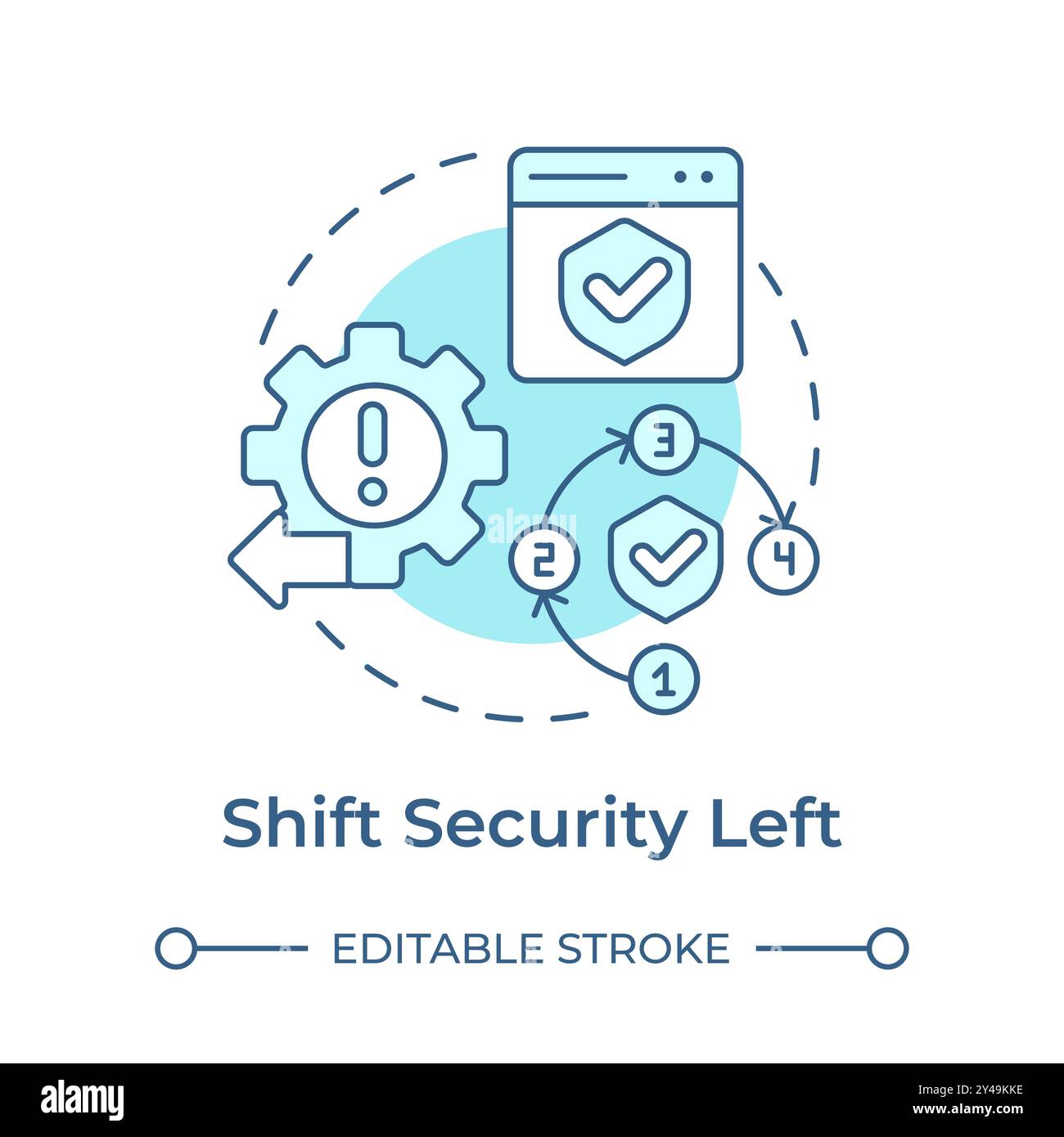 Shift security left soft blue concept icon Stock Vector Image & Art - Alamy