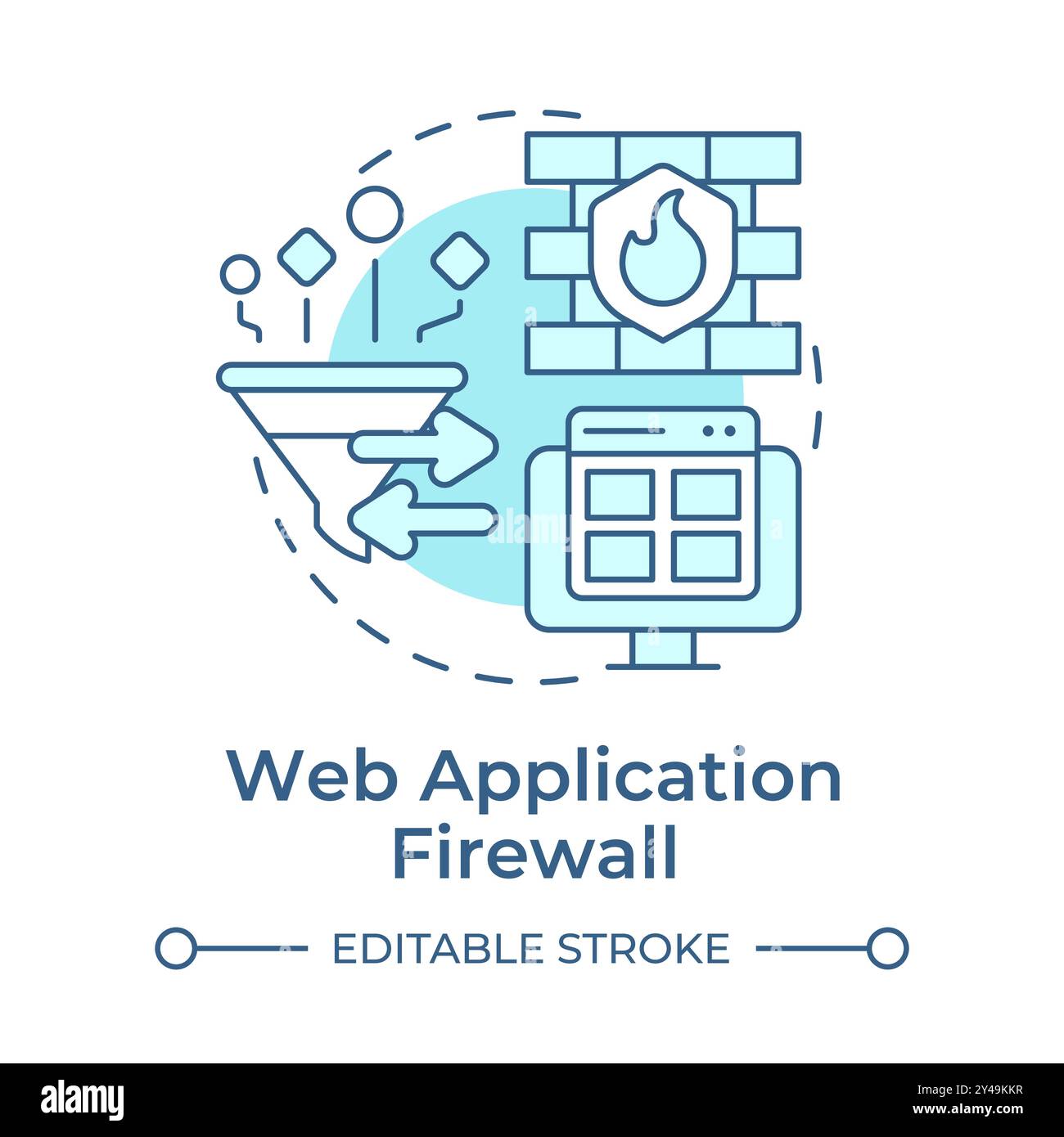 Web application firewall soft blue concept icon Stock Vector Image ...