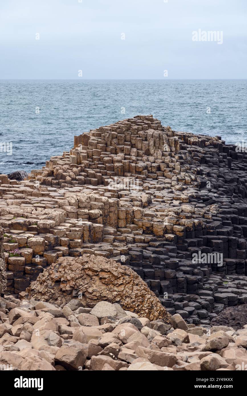 Basalt columns at the Giant's Causeway in Northern Ireland form a ...