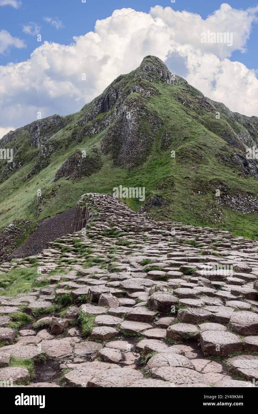 Basalt stone trail at Giant's Causeway, Northern Ireland, stretches ...