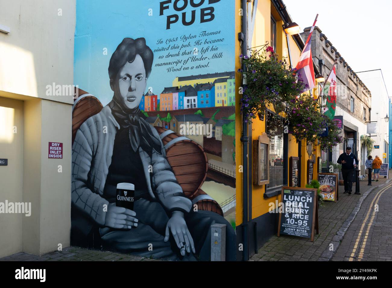 Coach and Horses pub with Dylan Thomas mural text Under Milk Wood ...