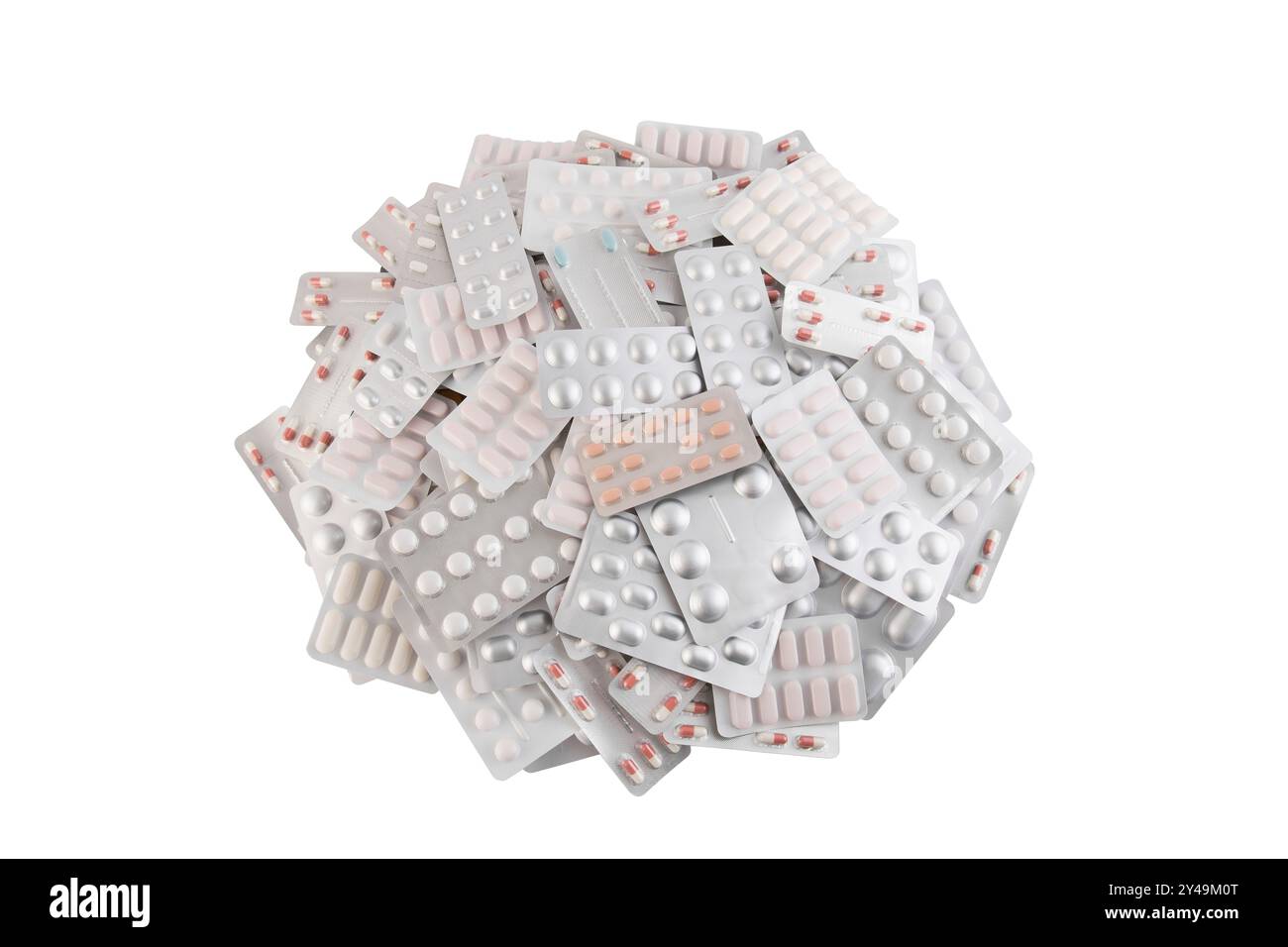 Heap of many medicine pills isolated on white background with clipping ...
