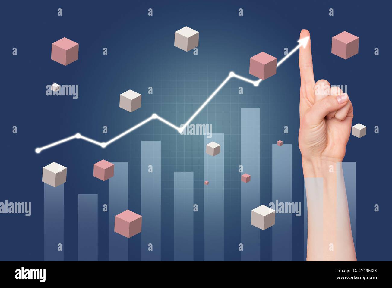Composite trend artwork sketch collage of cyberspace cube hologram ...