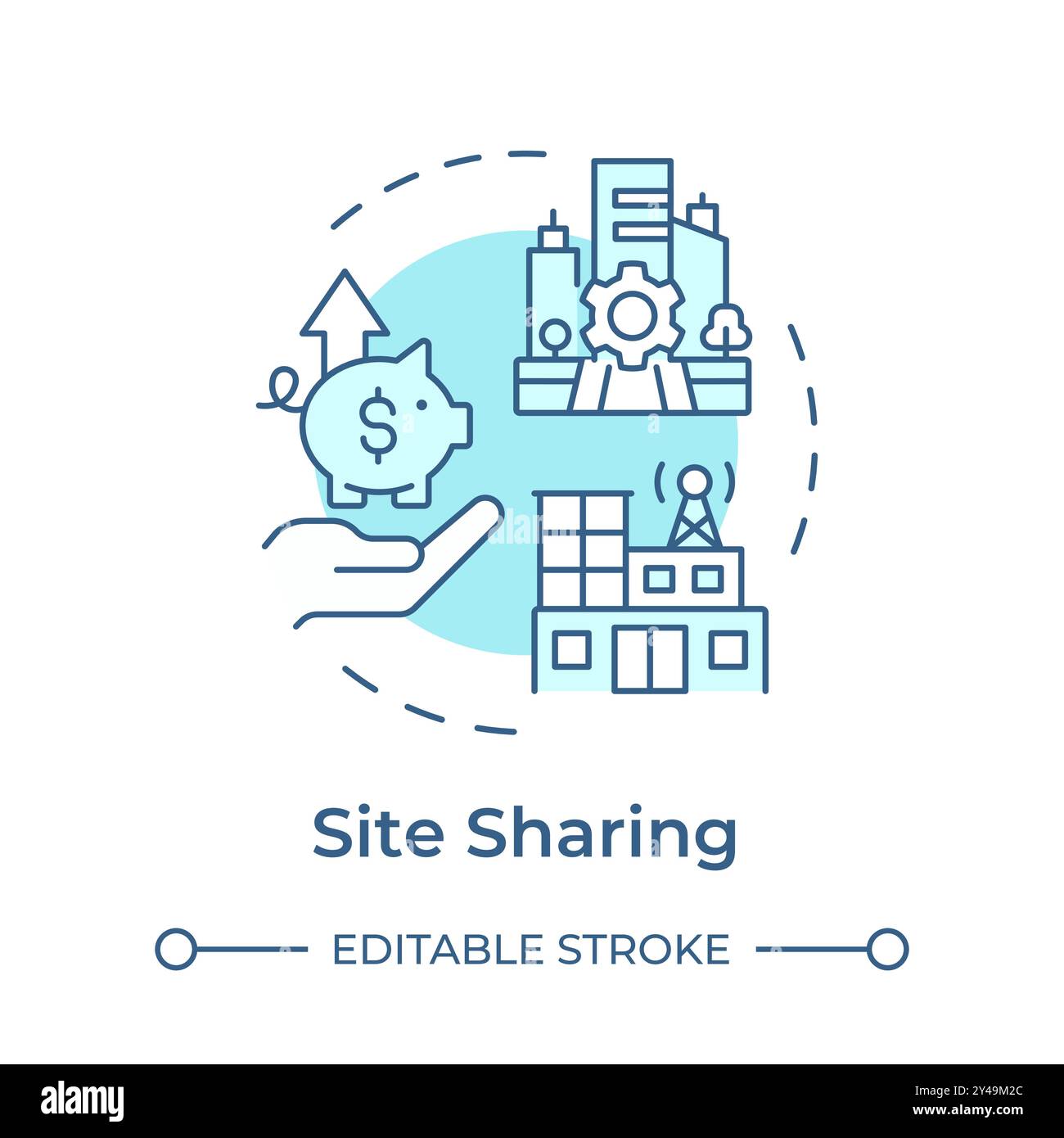 Site sharing soft blue concept icon Stock Vector Image & Art - Alamy