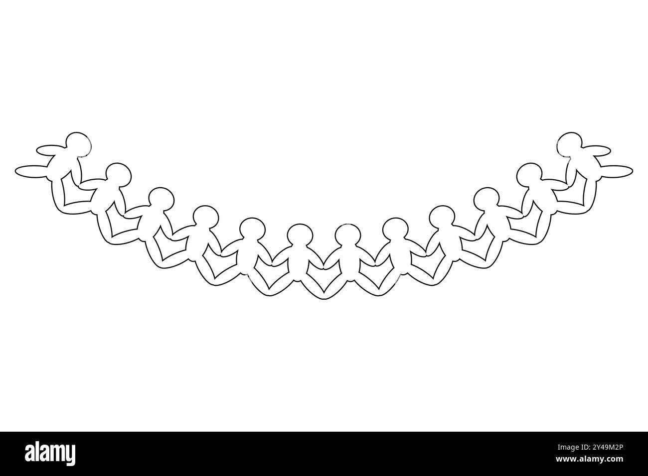 The chain of friendship cartoon Black and White Stock Photos & Images ...