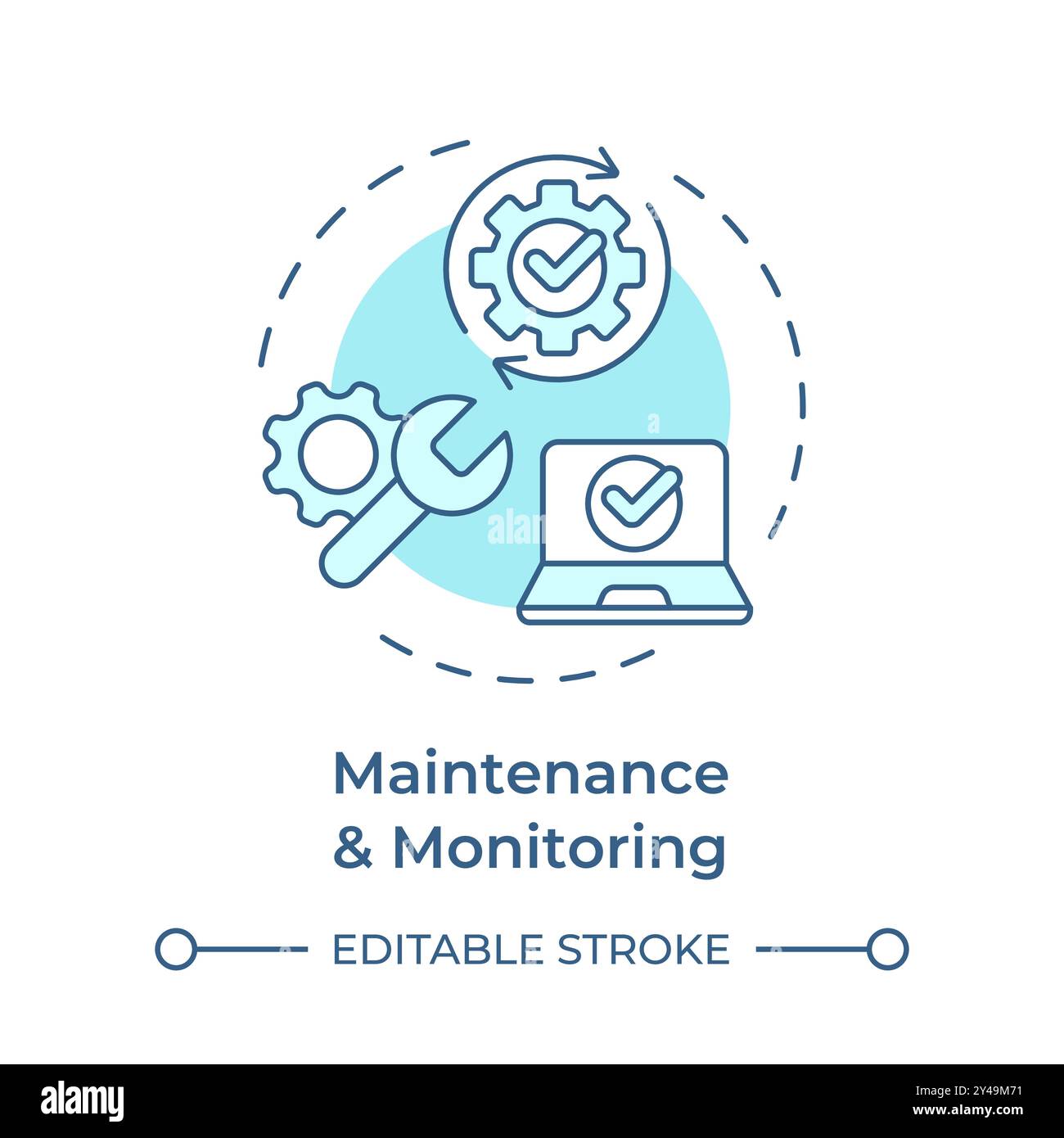 Maintenance and monitoring soft blue concept icon Stock Vector Image & Art - Alamy