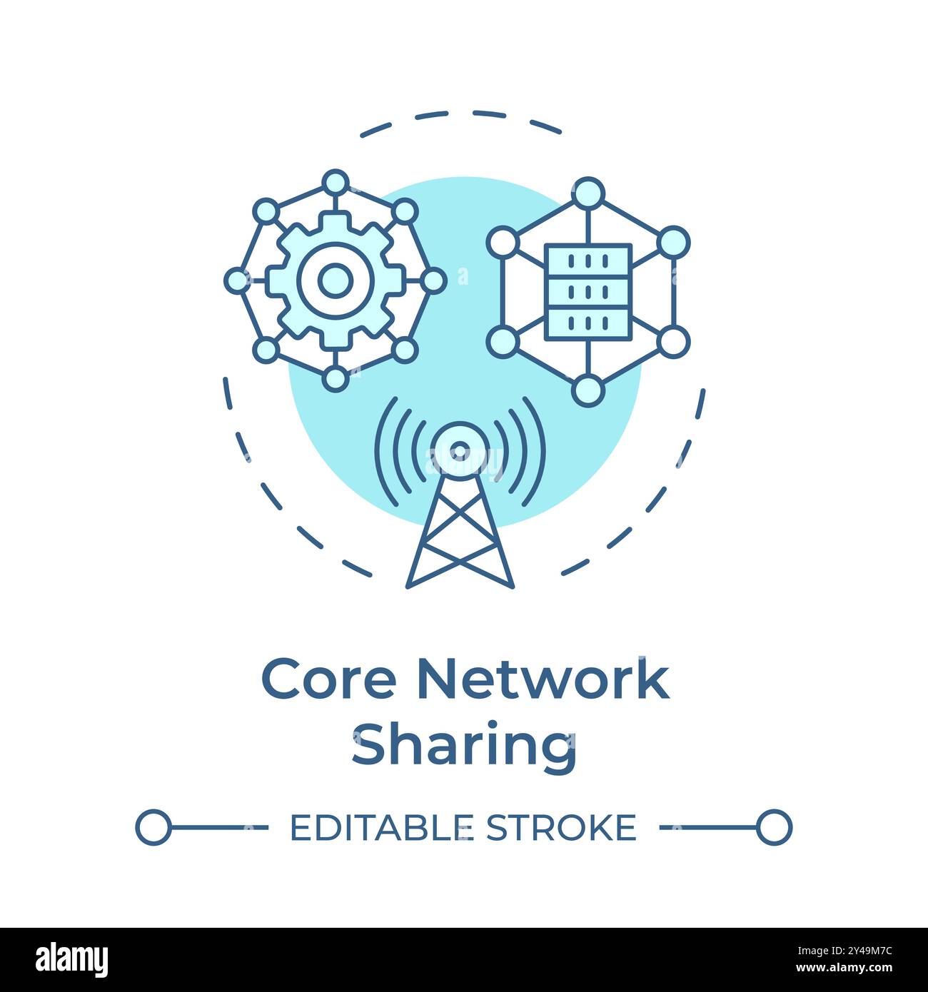 Core network sharing soft blue concept icon Stock Vector Image & Art - Alamy