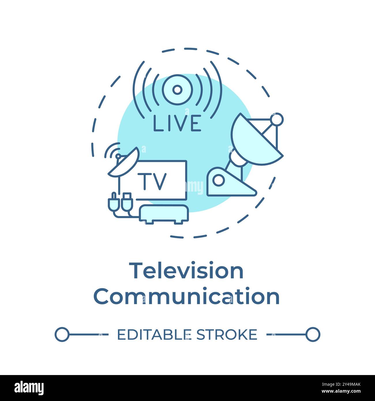 Television communication soft blue concept icon Stock Vector Image ...