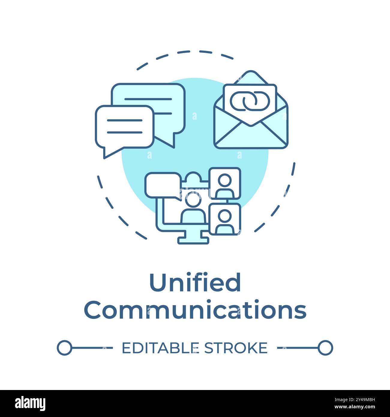 Unified communications soft blue concept icon Stock Vector Image & Art ...