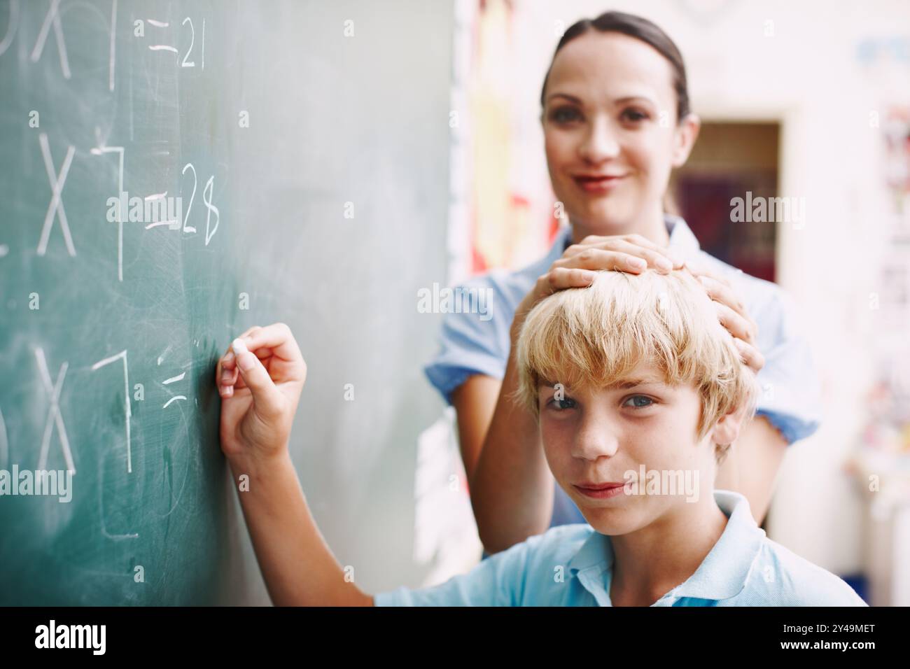 Boy learning multiplication math hi-res stock photography and images ...