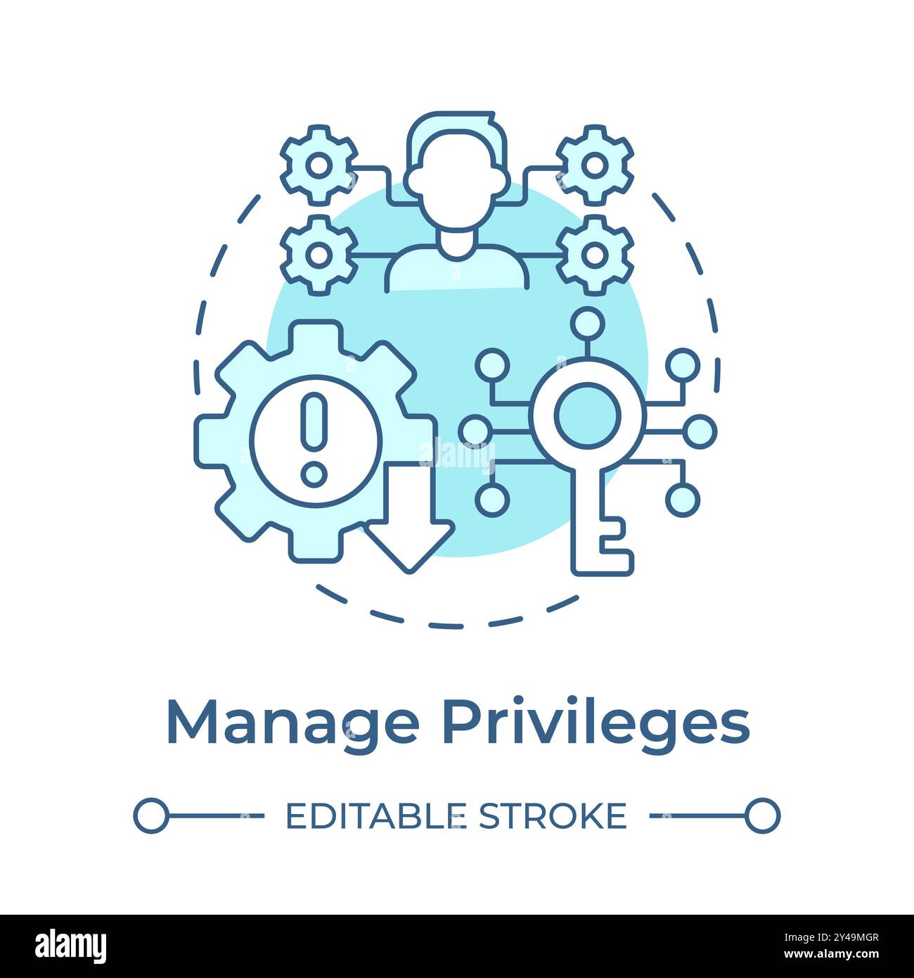 Manage privileges soft blue concept icon Stock Vector Image & Art - Alamy