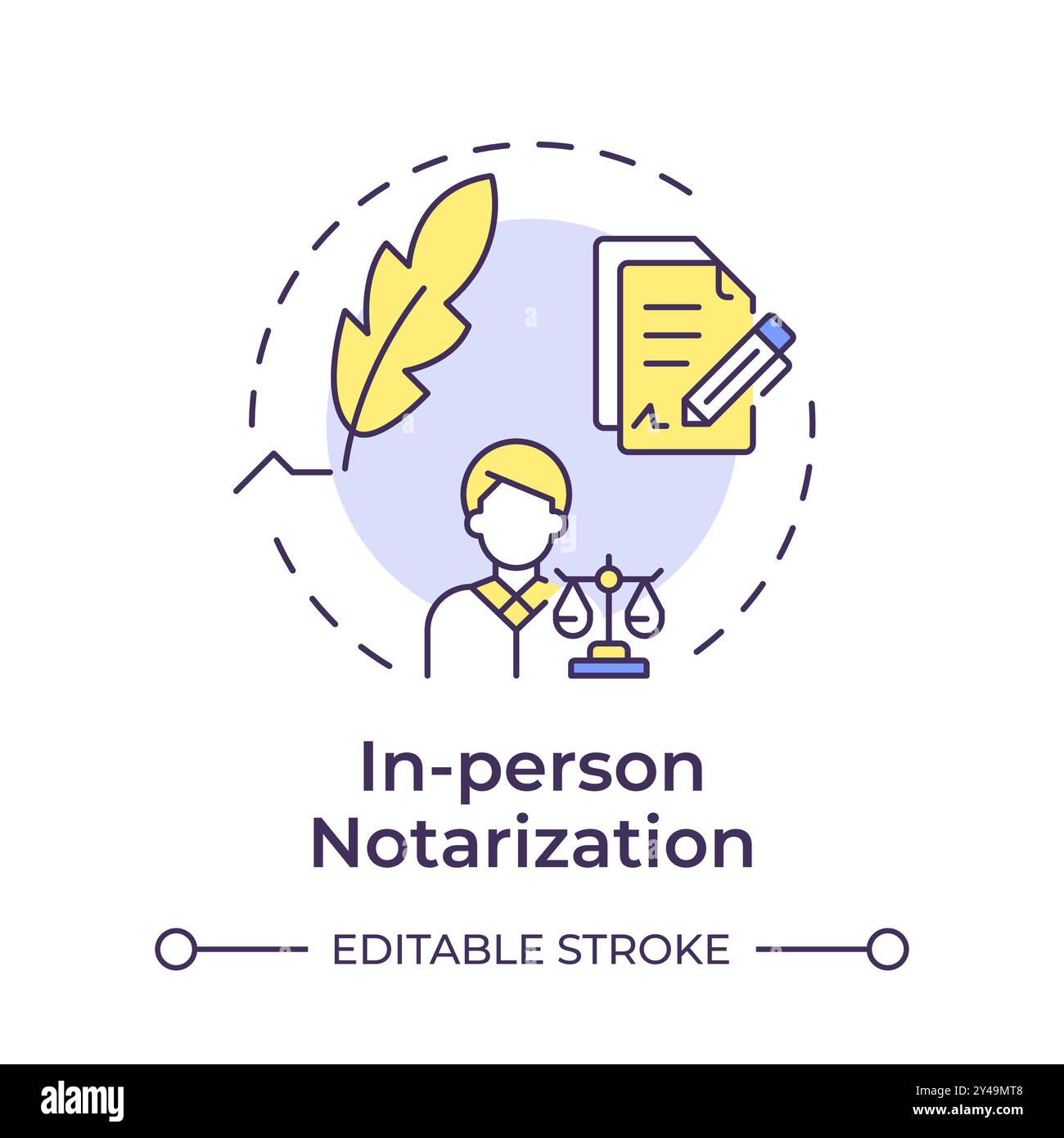 In person notarization multi color concept icon Stock Vector Image ...