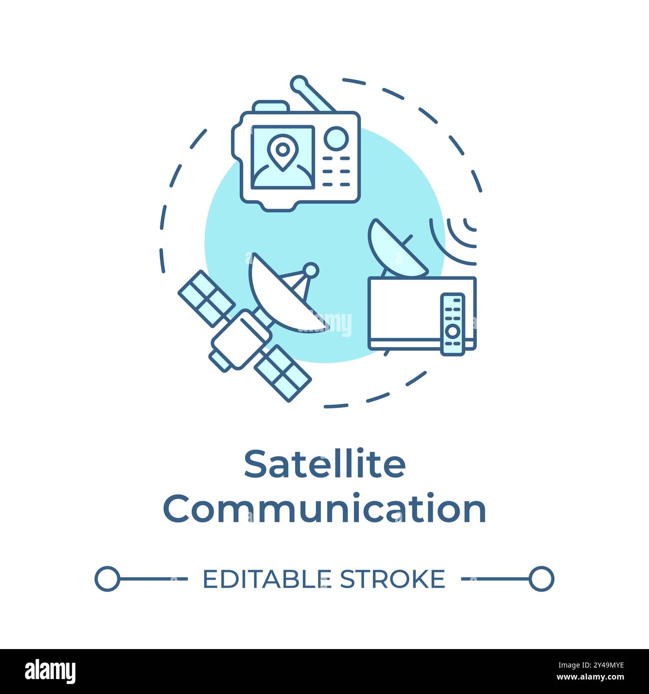 Satellite communication soft blue concept icon Stock Vector Image & Art ...