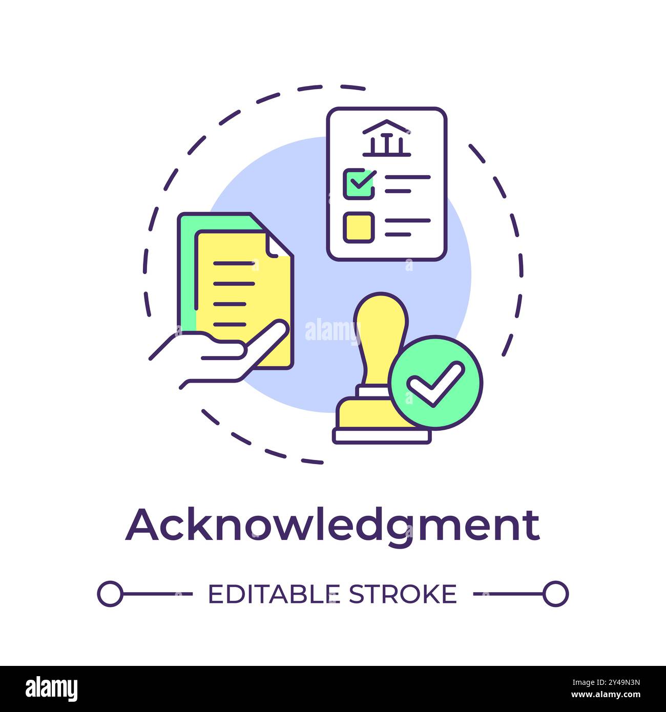 Acknowledgment multi color concept icon Stock Vector Image & Art - Alamy