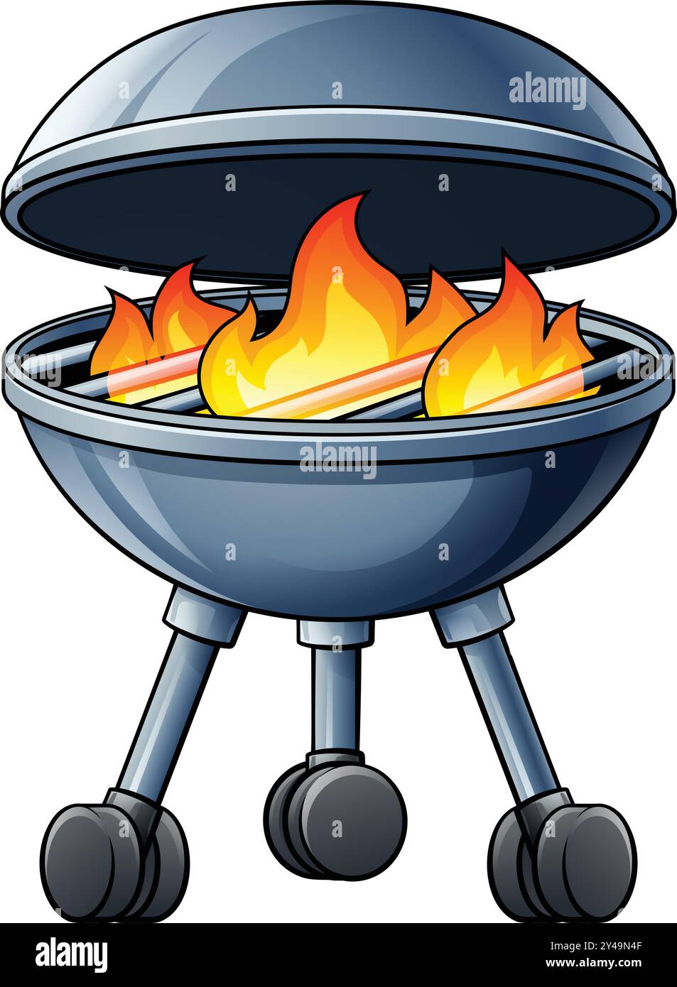 Barbecue BBQ Cartoon Icon Illustration Stock Vector Image & Art - Alamy