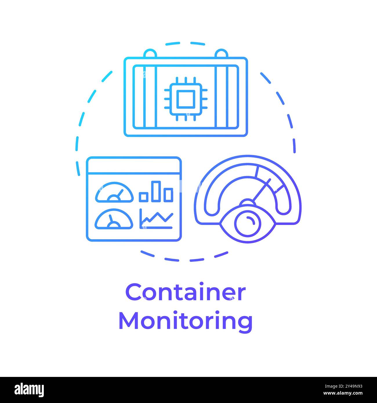 Container monitoring blue gradient concept icon Stock Vector Image ...