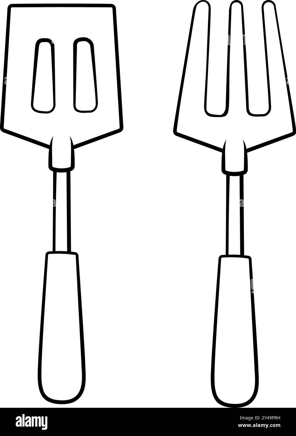 Barbecue Tools BBQ Cartoon Icon Illustration Stock Vector Image & Art ...