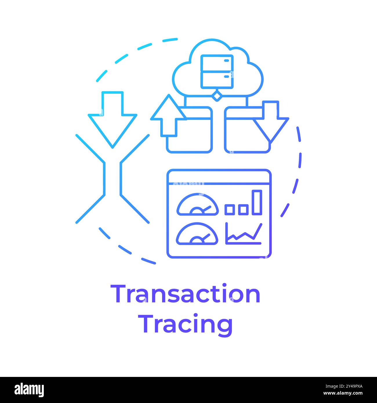 Transaction tracing blue gradient concept icon Stock Vector Image & Art ...