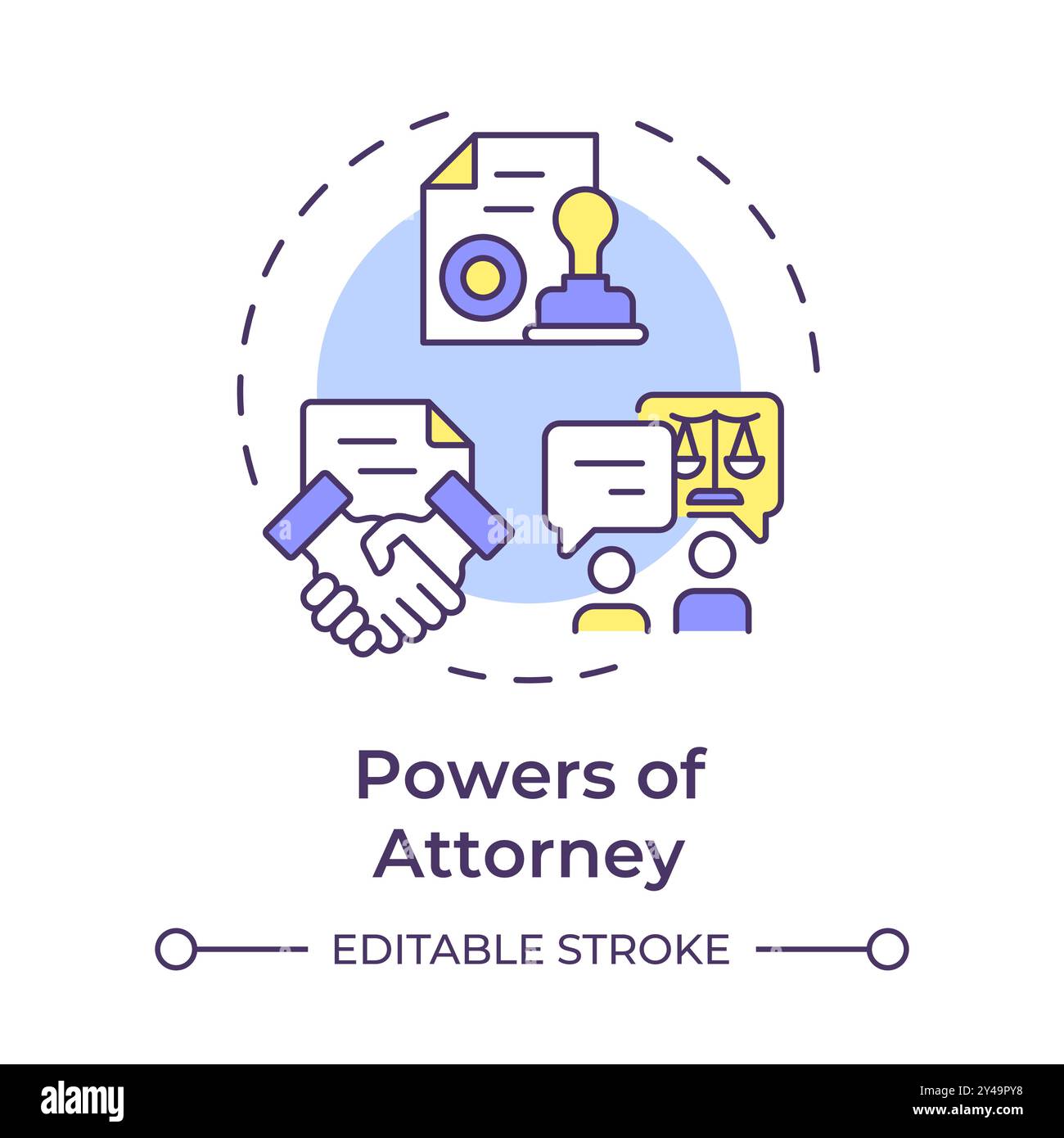 Powers of attorney multi color concept icon Stock Vector Image & Art ...