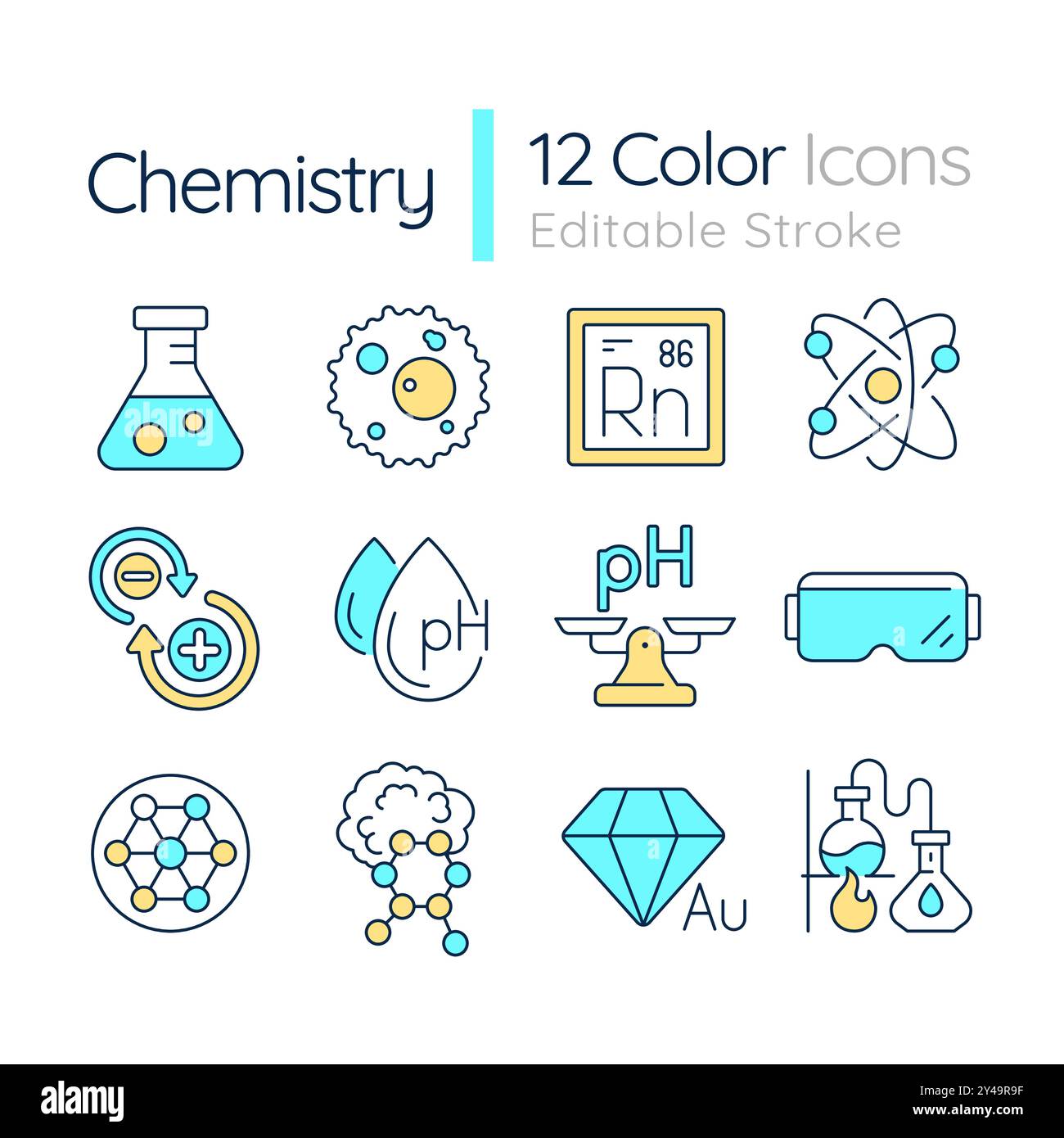 Chemistry RGB color icons set Stock Vector Image & Art - Alamy