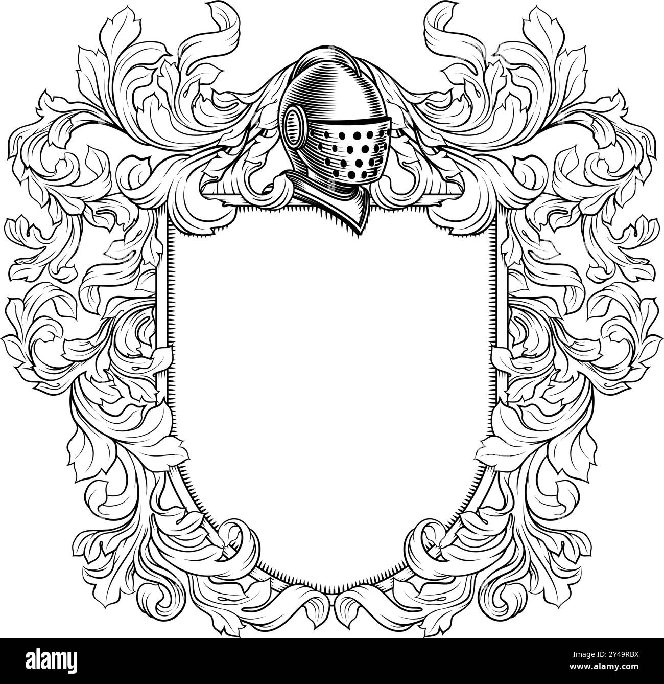 Coat of Arms Crest Knight Family Shield Heraldry Stock Vector Image ...