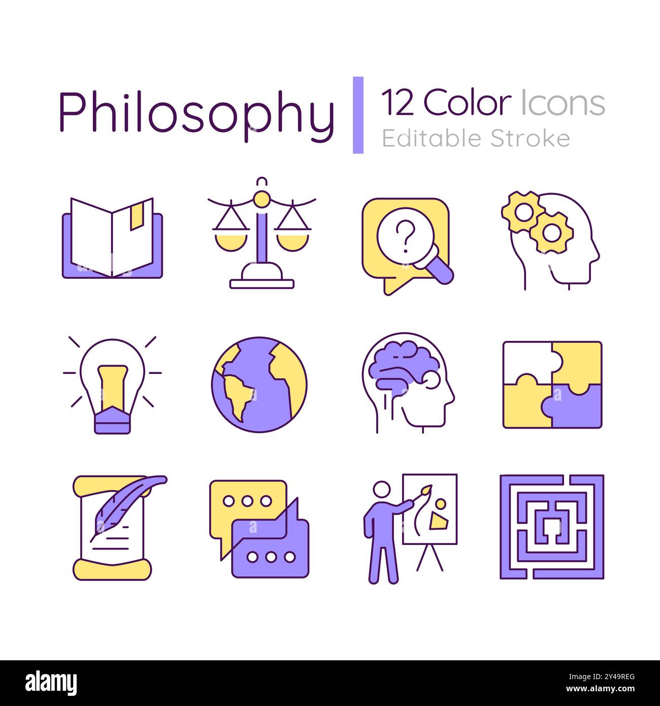 Philosophy RGB color icons set Stock Vector Image & Art - Alamy