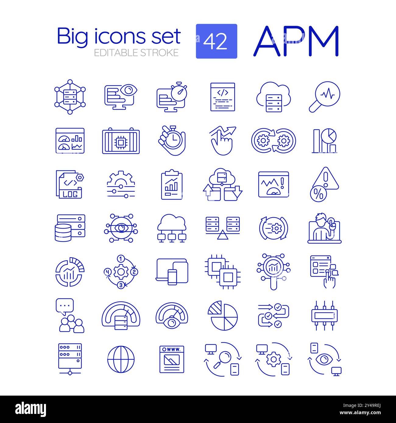 APM linear icons set Stock Vector Image & Art - Alamy