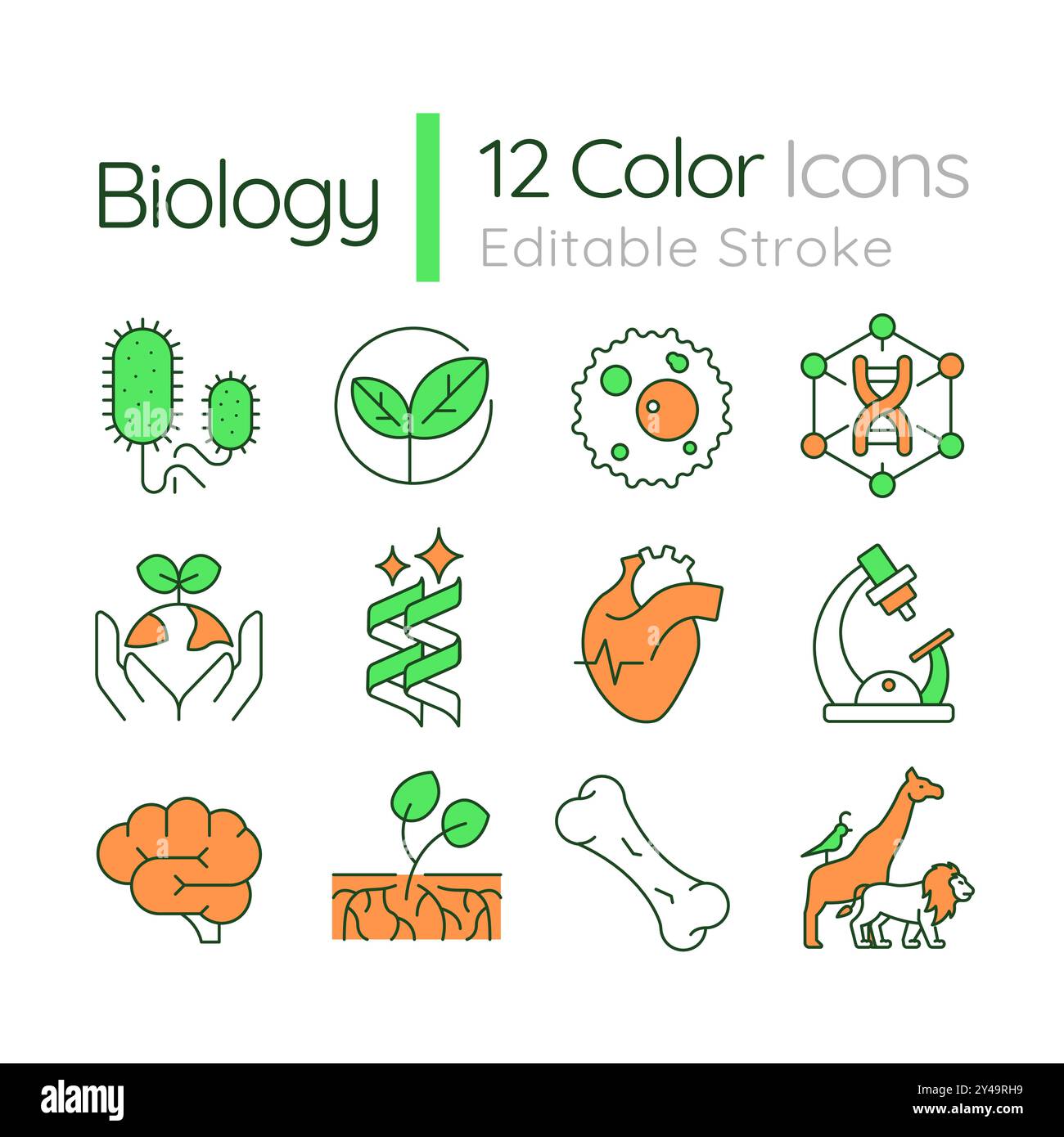 Biology RGB color icons set Stock Vector Image & Art - Alamy
