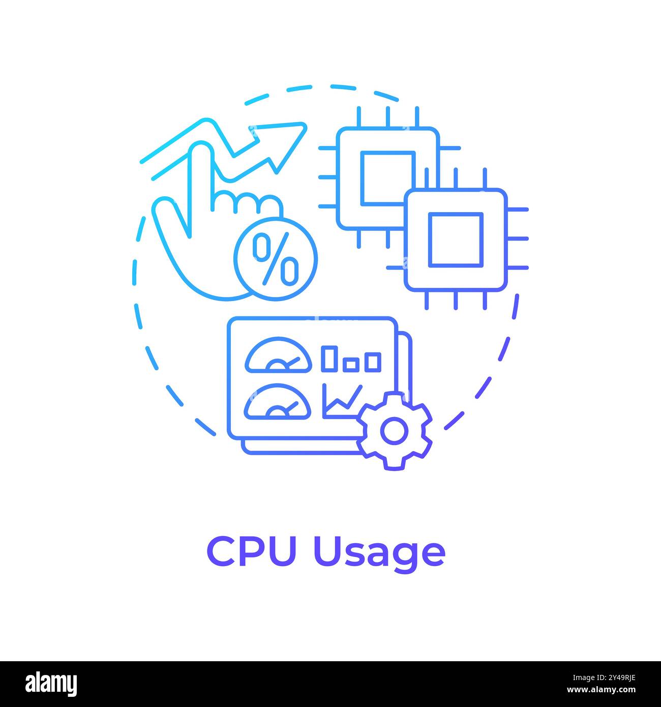 CPU usage blue gradient concept icon Stock Vector Image & Art - Alamy