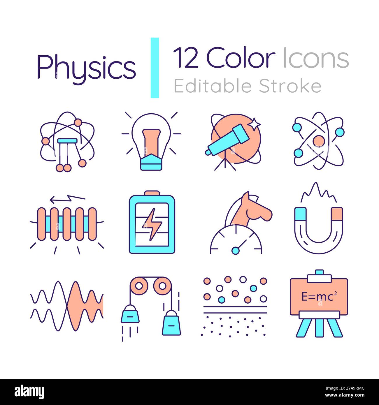 Science atom physics logo art hi-res stock photography and images - Alamy