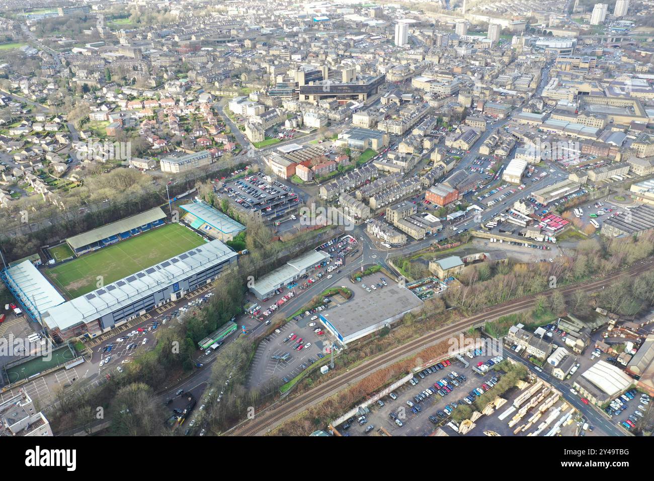 Aerial photo of the Halifax Town Football Club known as The Shay ...