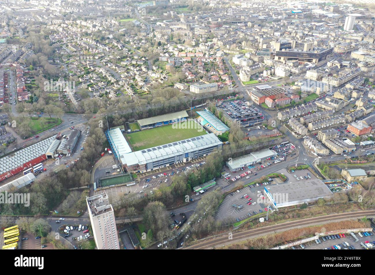 Aerial photo of the Halifax Town Football Club known as The Shay ...