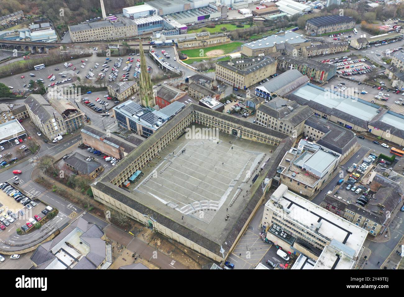 Aerial photo of the famous Piece Hall in the Blackledge area of Halifax ...