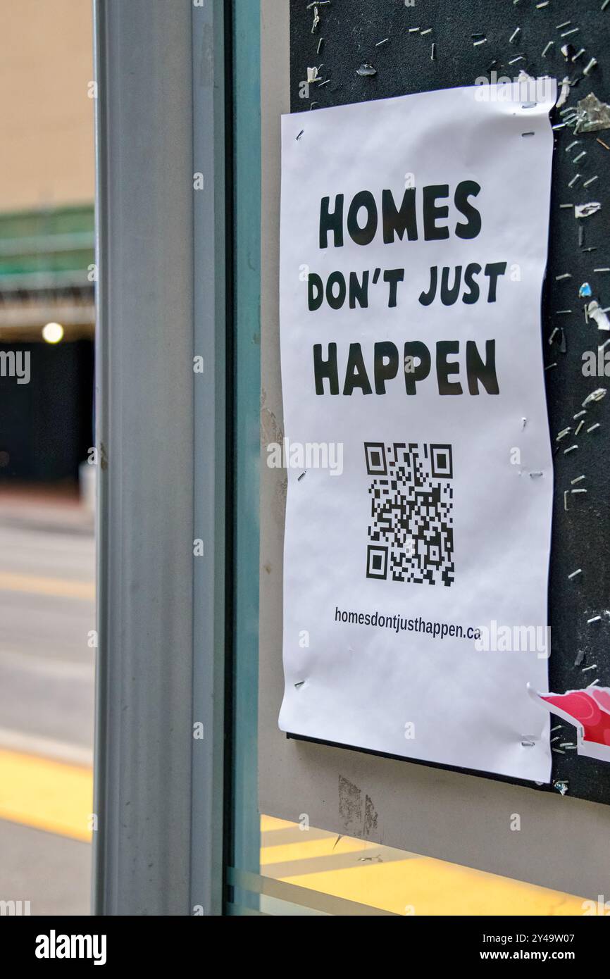 Campaign poster for affordable housing construction, an issue in ...