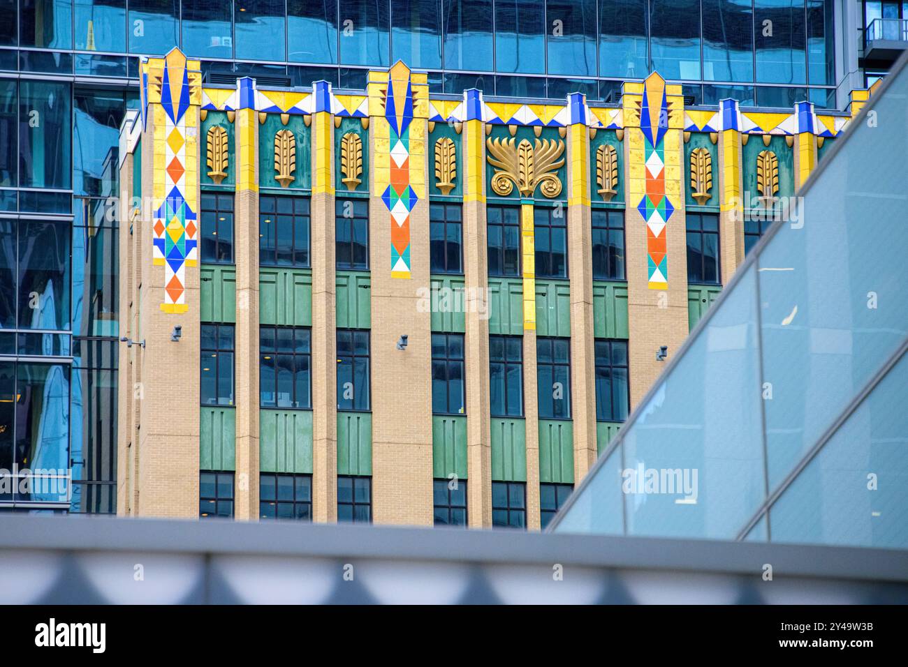 Art Deco decoration on top of the Concourse Building (currently part of ...