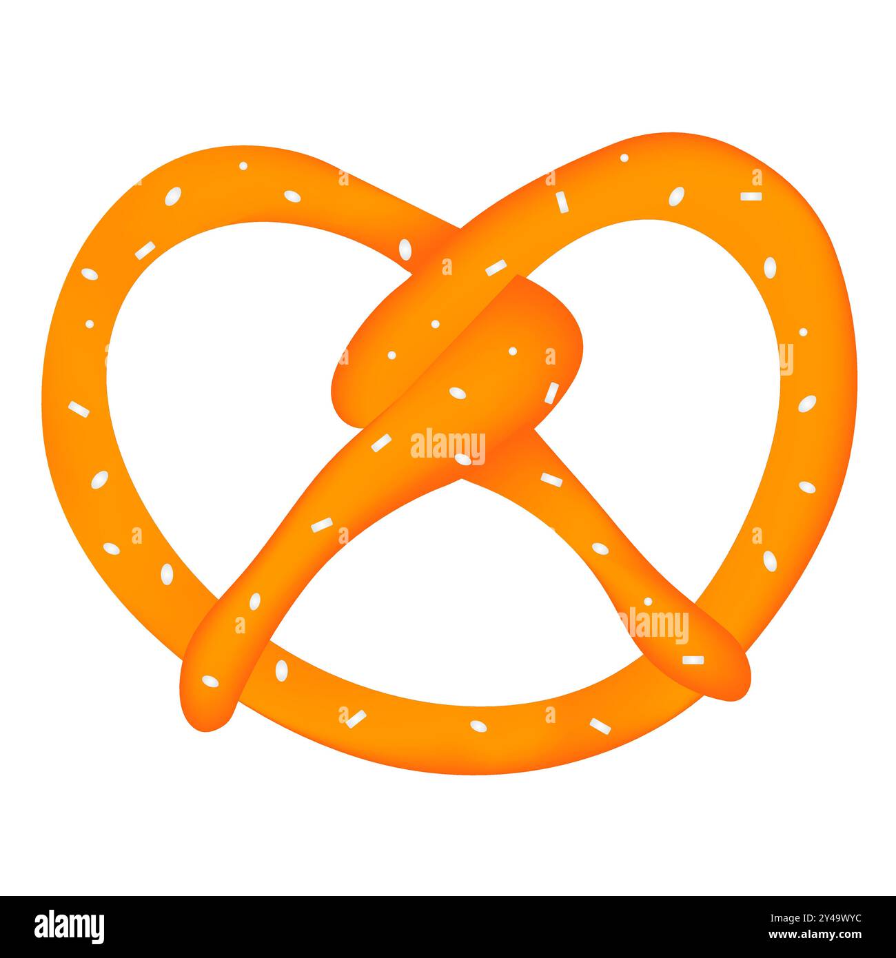 Bavarian pretzel symbol of oktoberfest with salt on white background ...