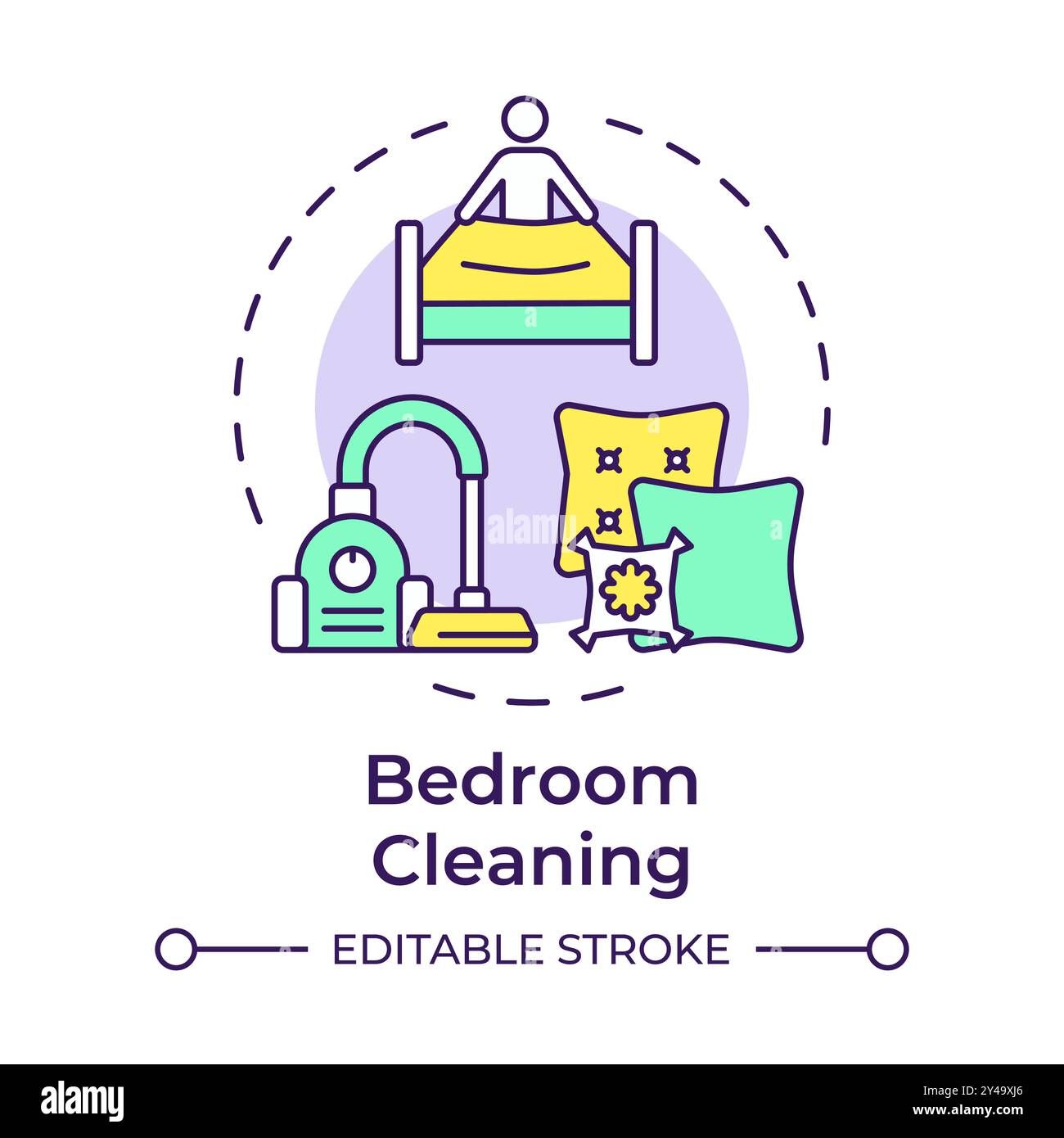 Vacuuming bedroom Stock Vector Images - Alamy