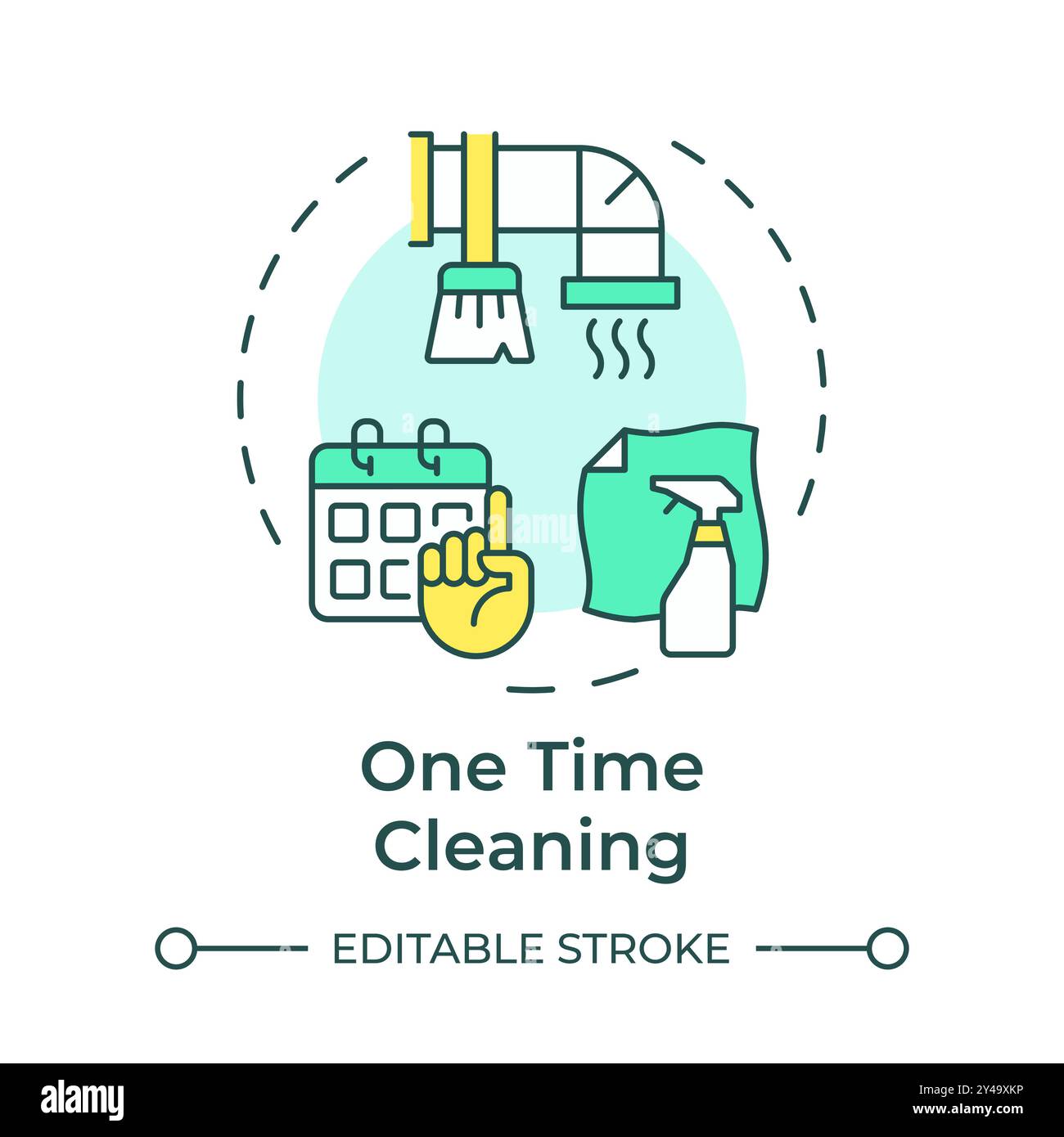 One time cleaning multi color concept icon Stock Vector Image & Art - Alamy