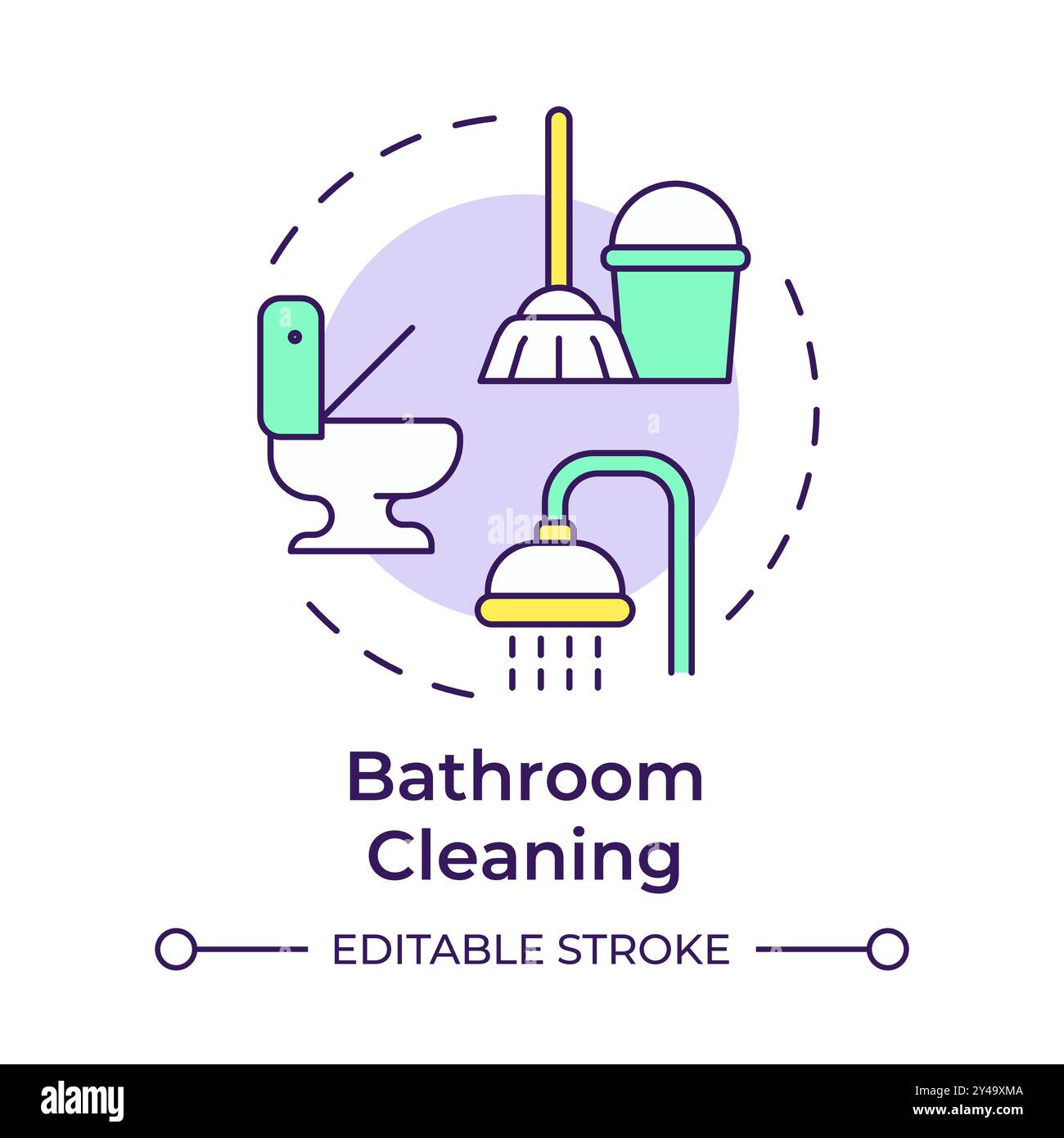 Bathroom cleaning multi color concept icon Stock Vector Image & Art - Alamy