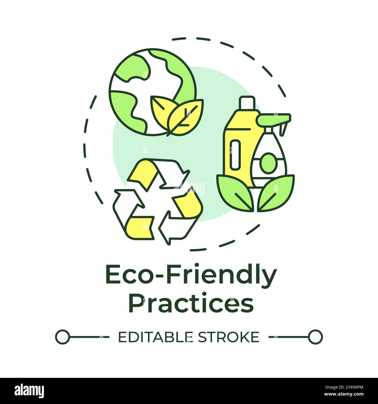 Eco-friendly practices multi color concept icon Stock Vector Image ...