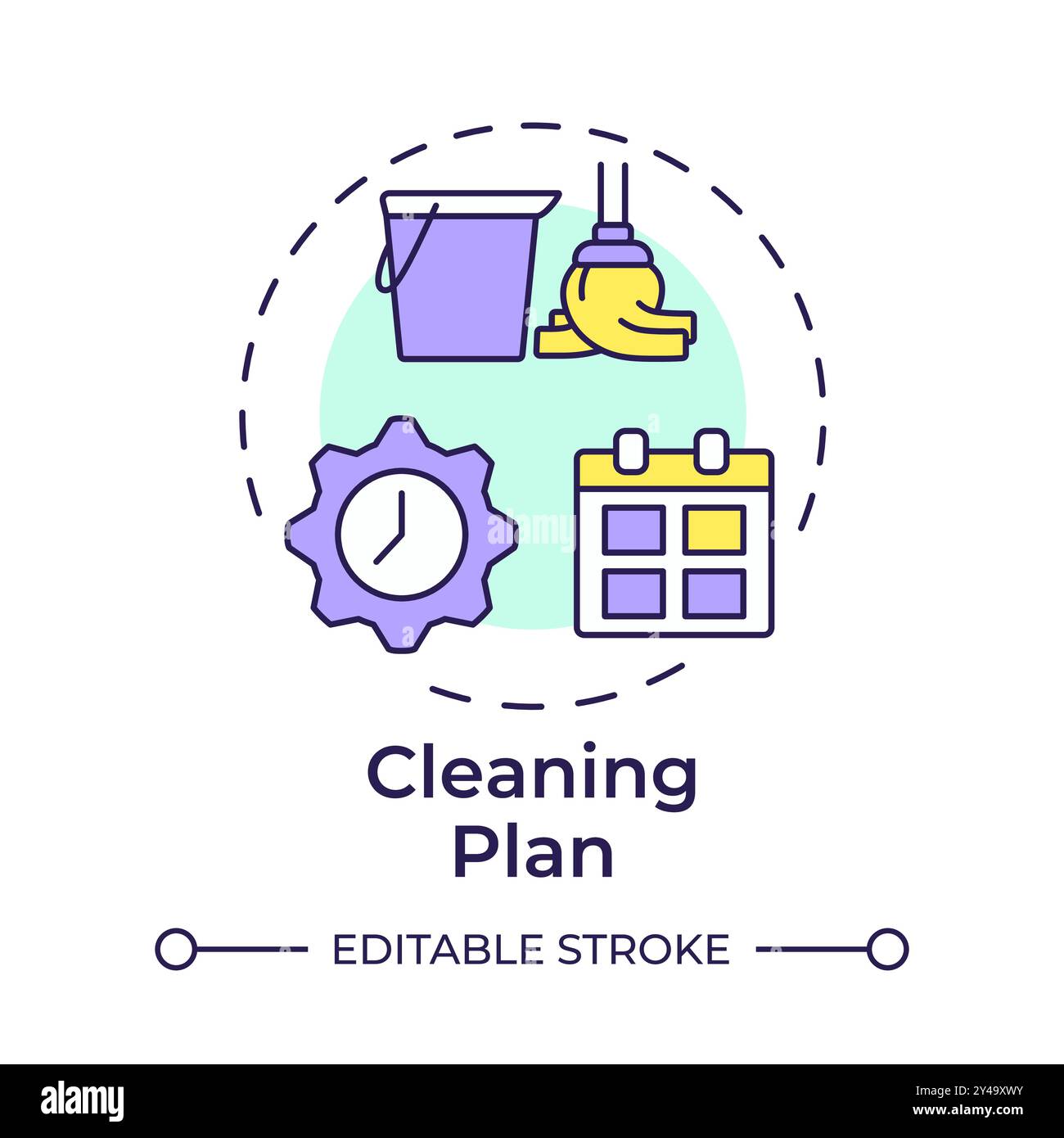 Cleaning plan multi color concept icon Stock Vector Image & Art - Alamy