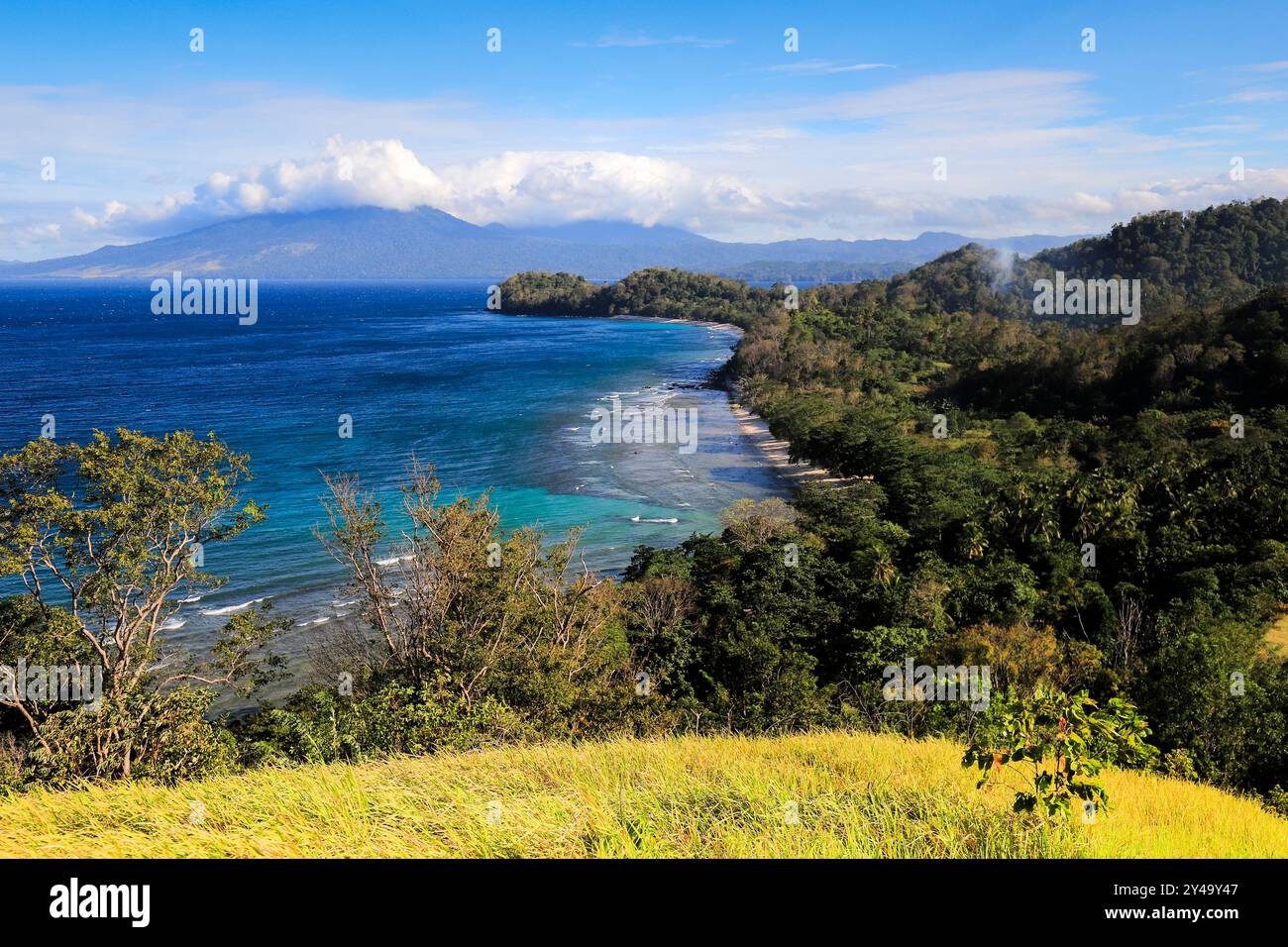 View south to Paal Beach & Tangkoko Nature Reserve beyond from Pulisan ...