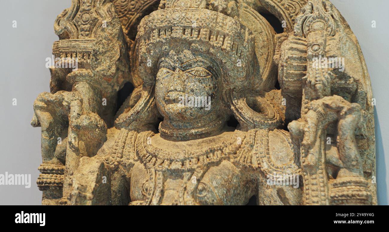 Close Up View On Statue Of Bhairava Or Frightful, Or Kala Bhairava, Is ...
