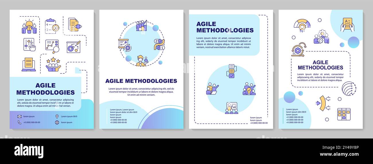 Agile management methodologies blue gradient brochure template Stock Vector Image & Art - Alamy